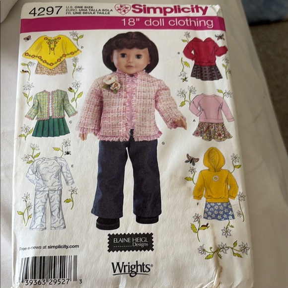 Simplicity | Toys | Simplicity 8 Doll Clothing Sewing Pattern Set ...